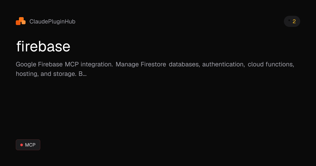 firebase - Claude Code Plugin | ClaudePluginHub