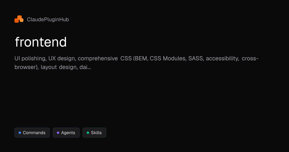 frontend - Claude Code Plugin | ClaudePluginHub