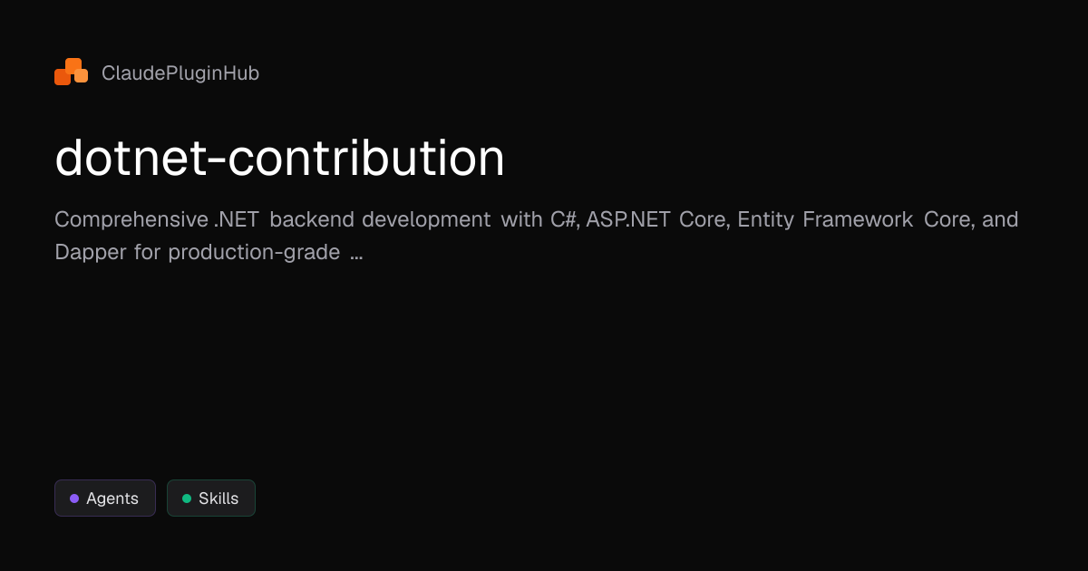 dotnet-contribution - Claude Code Plugin | ClaudePluginHub