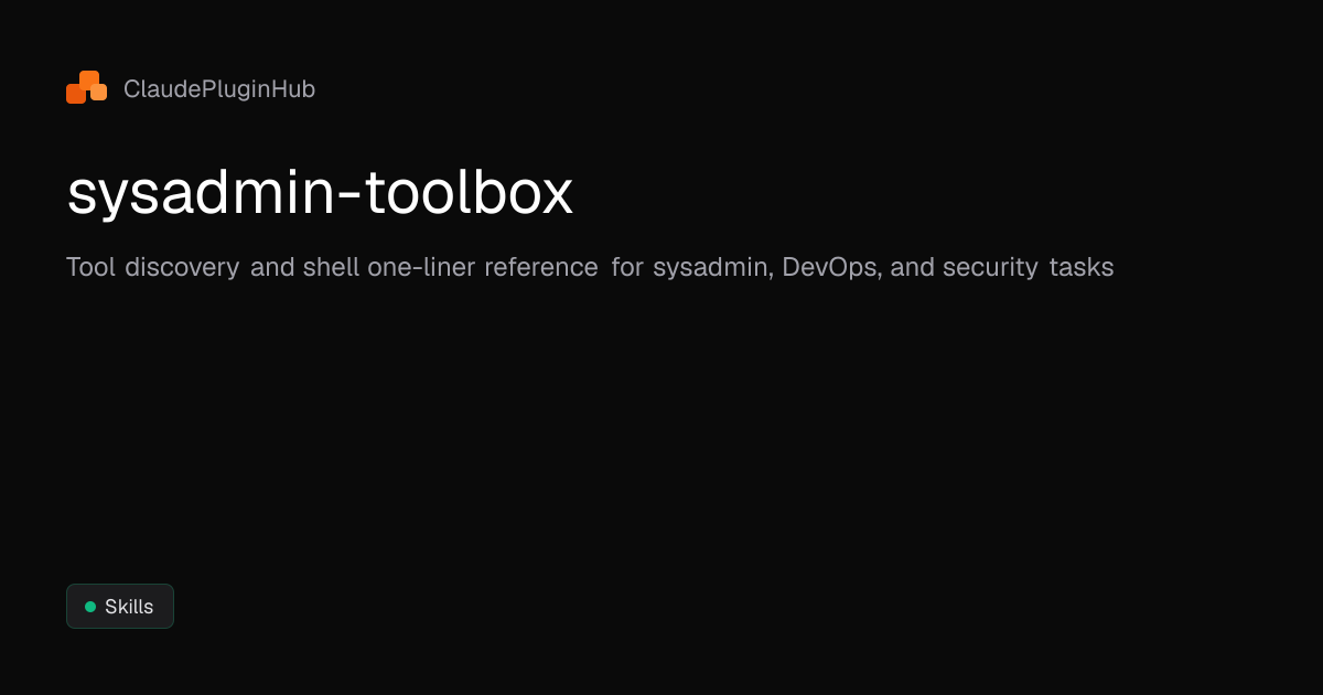 sysadmin-toolbox - Claude Code Plugin | ClaudePluginHub