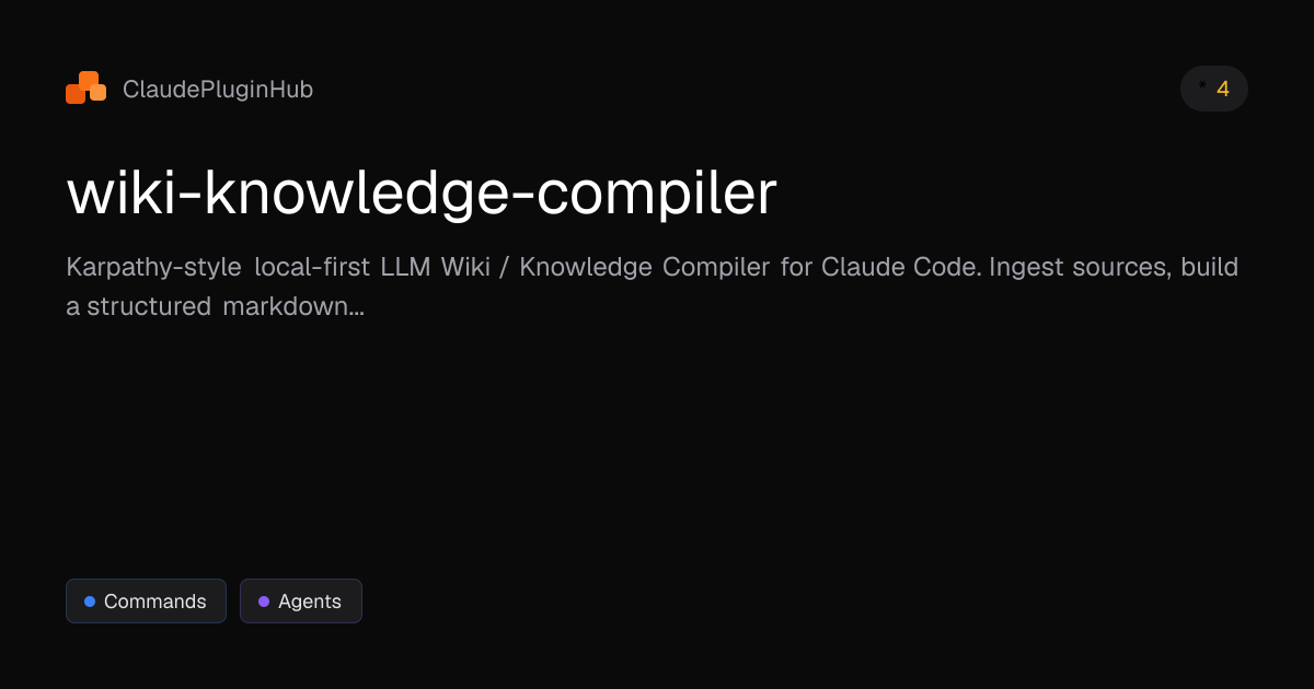 wiki-knowledge-compiler - Claude Code Plugin | ClaudePluginHub