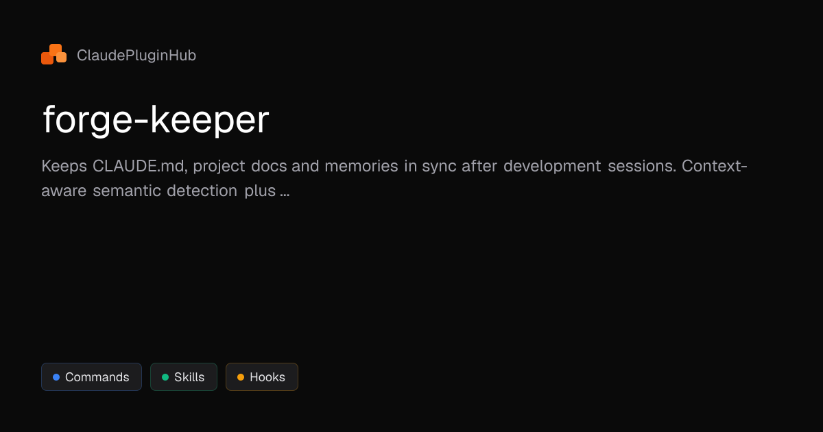 forge-keeper - Claude Code Plugin | ClaudePluginHub