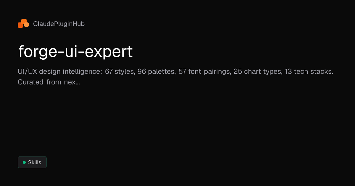 forge-ui-expert - Claude Code Plugin | ClaudePluginHub