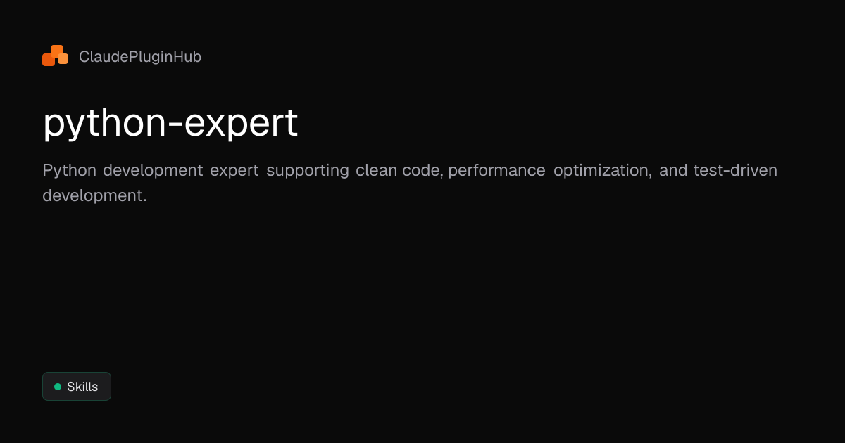 python-expert - Claude Code Plugin | ClaudePluginHub
