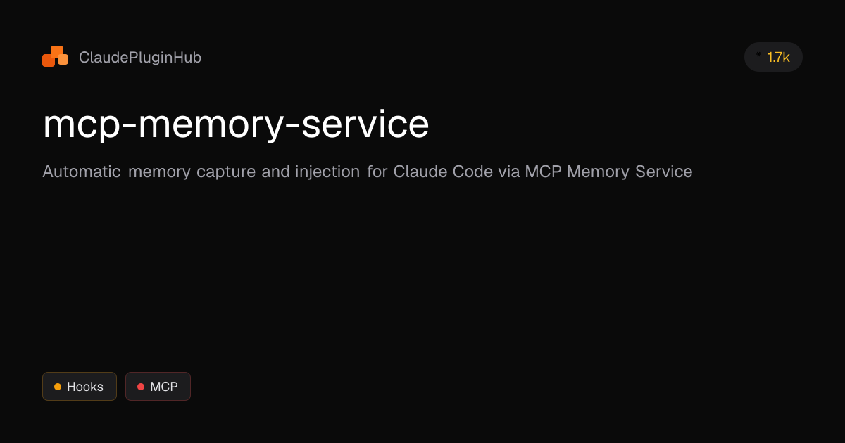 mcp-memory-service - Claude Code Plugin | ClaudePluginHub
