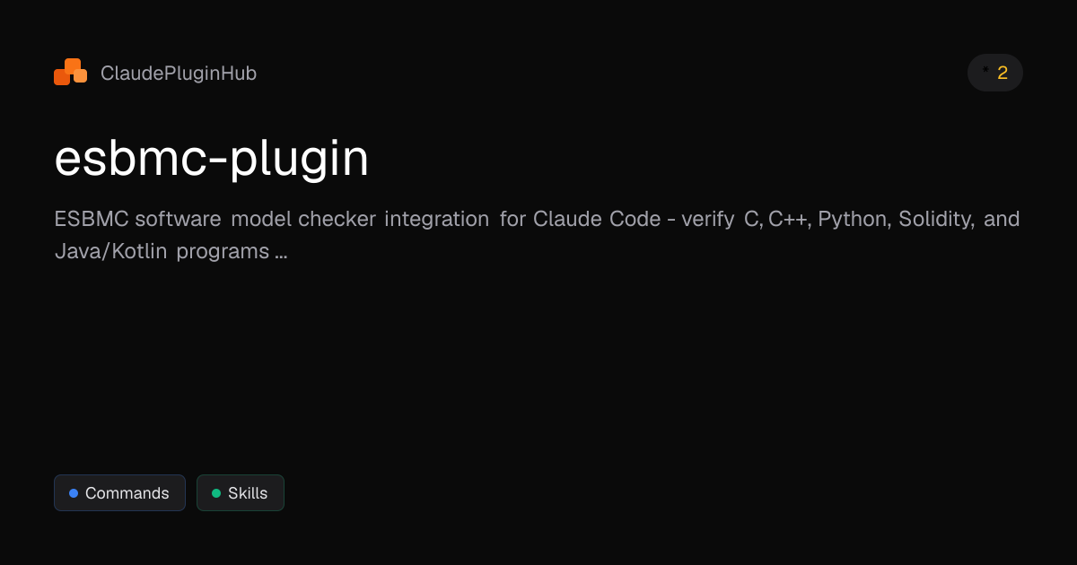 esbmc-plugin - Claude Code Plugin | ClaudePluginHub