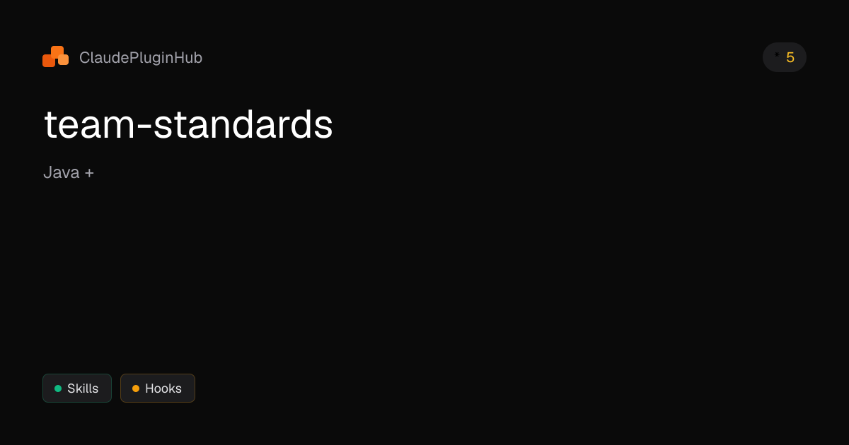 team-standards - Claude Code Plugin | ClaudePluginHub
