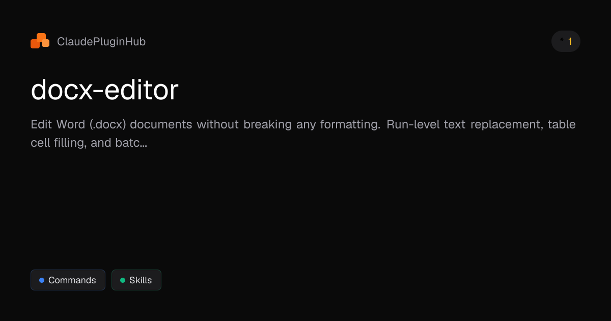 docx-editor - Claude Code Plugin | ClaudePluginHub
