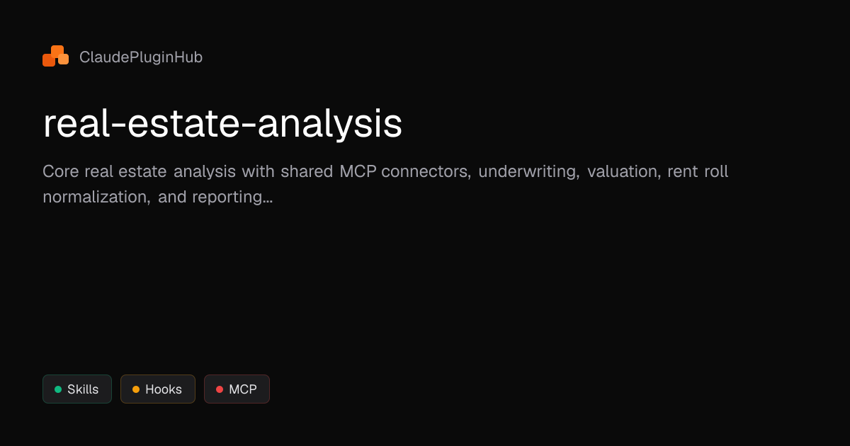 real-estate-analysis - Claude Code Plugin | ClaudePluginHub
