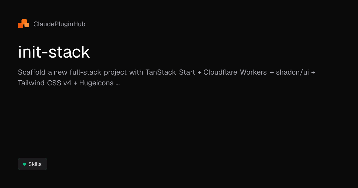 init-stack - Claude Code Plugin | ClaudePluginHub