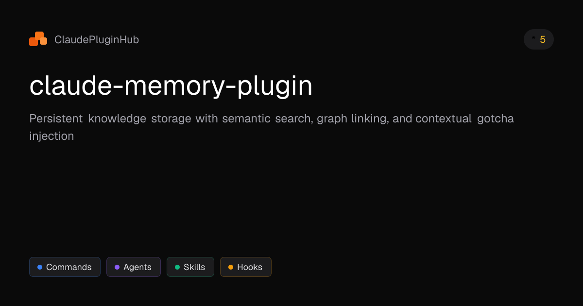 claude-memory-plugin - Claude Code Plugin | ClaudePluginHub