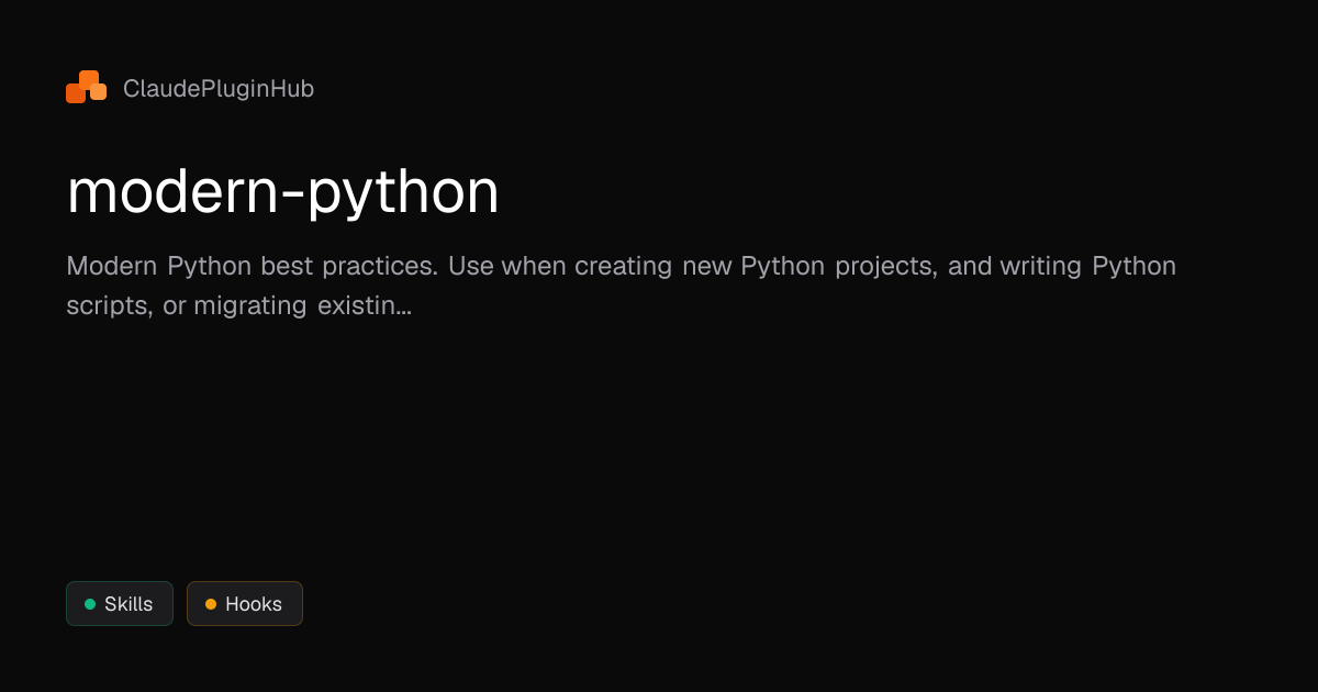 modern-python - Claude Code Plugin | ClaudePluginHub