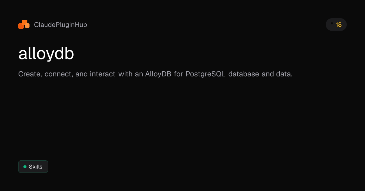 alloydb - Claude Code Plugin | ClaudePluginHub