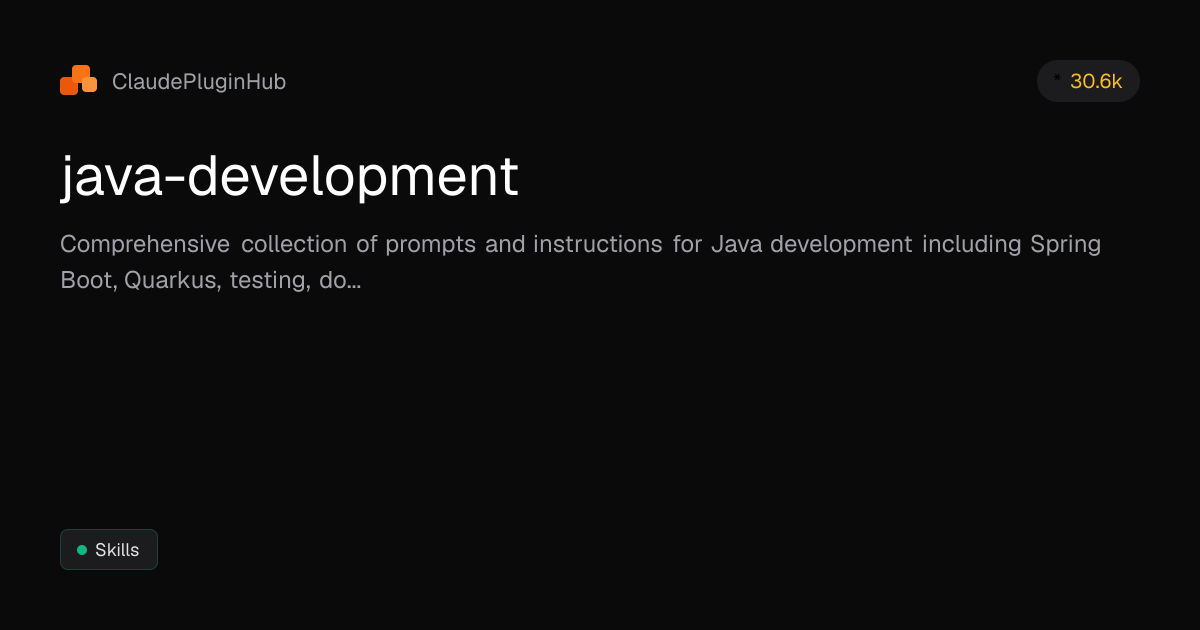 java-development - Claude Code Plugin | ClaudePluginHub