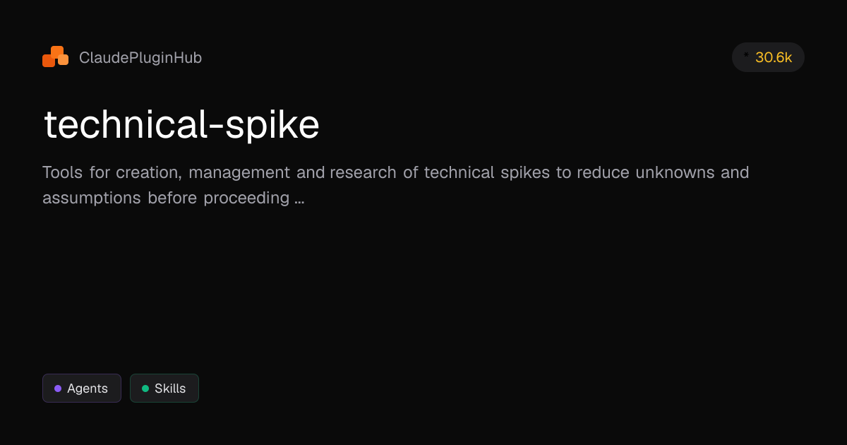 technical-spike - Claude Code Plugin | ClaudePluginHub