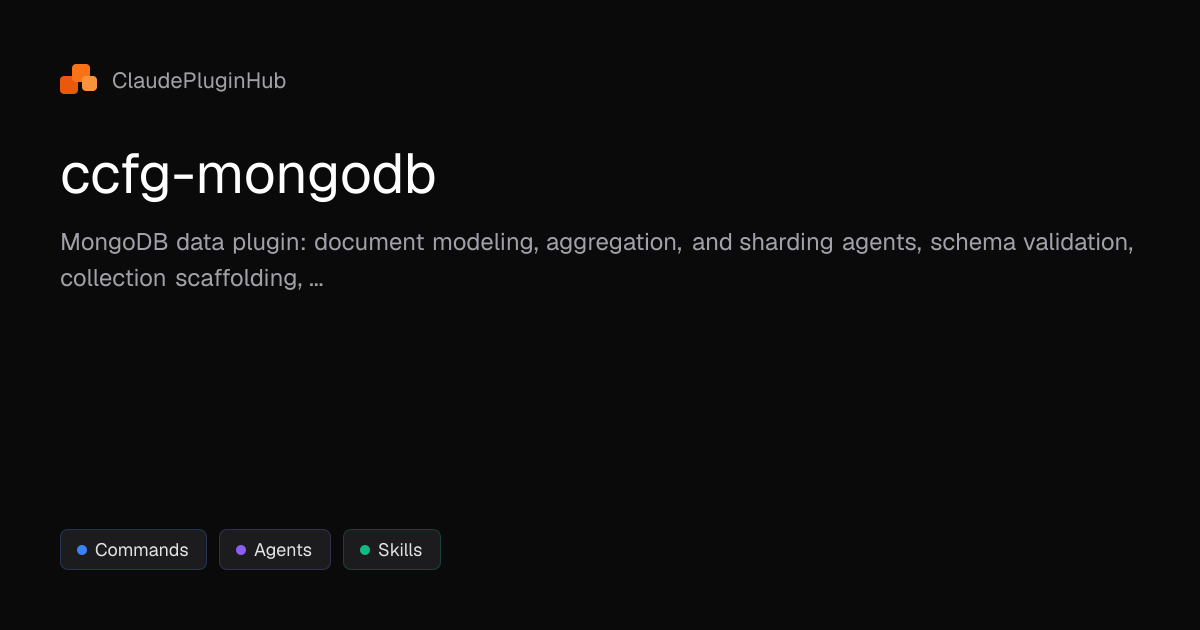 ccfg-mongodb - Claude Code Plugin | ClaudePluginHub