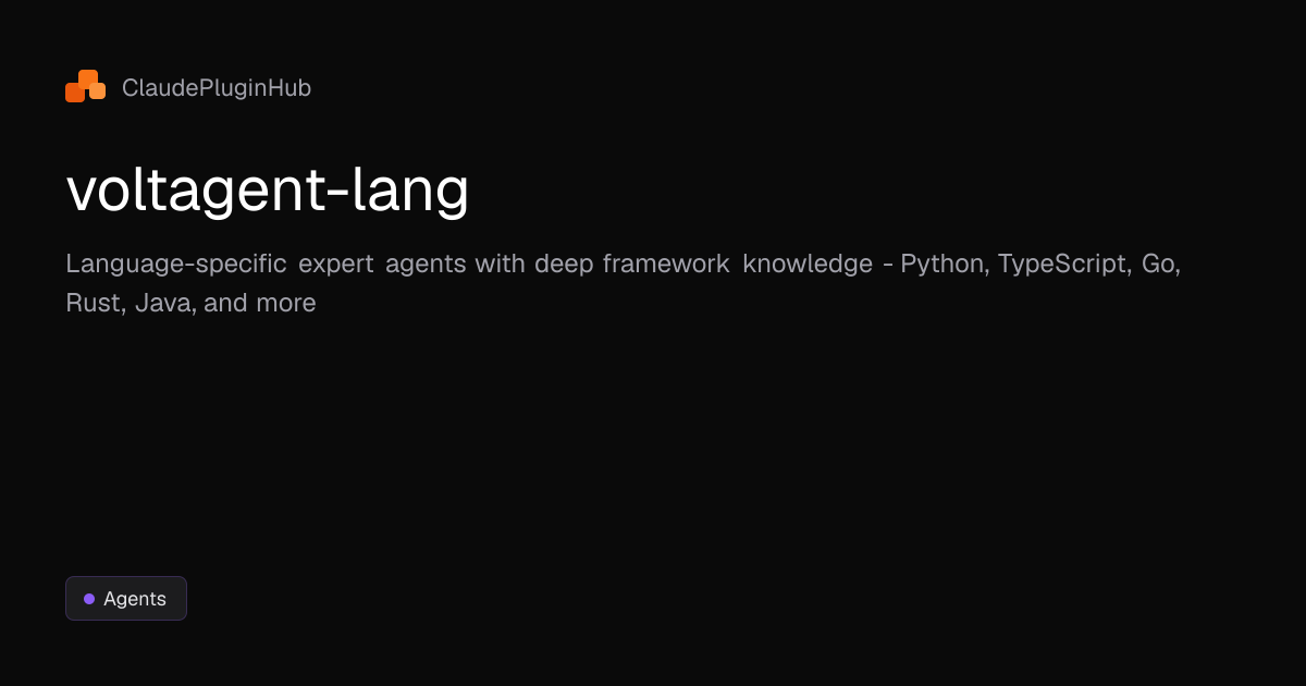 voltagent-lang - Claude Code Plugin | ClaudePluginHub