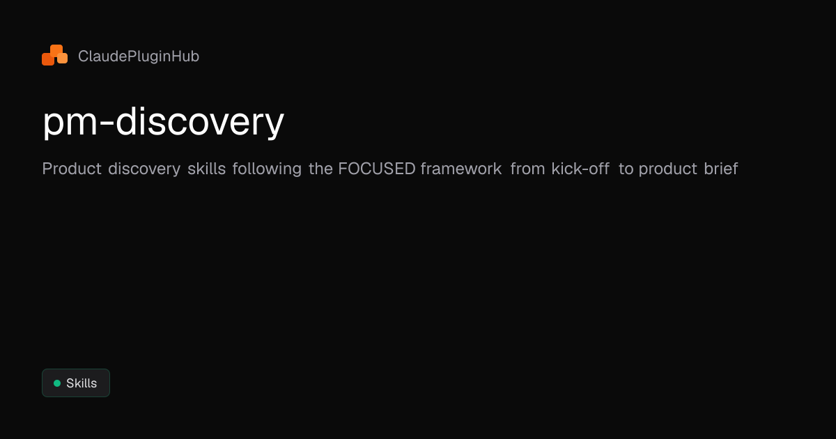 pm-discovery - Claude Code Plugin | ClaudePluginHub