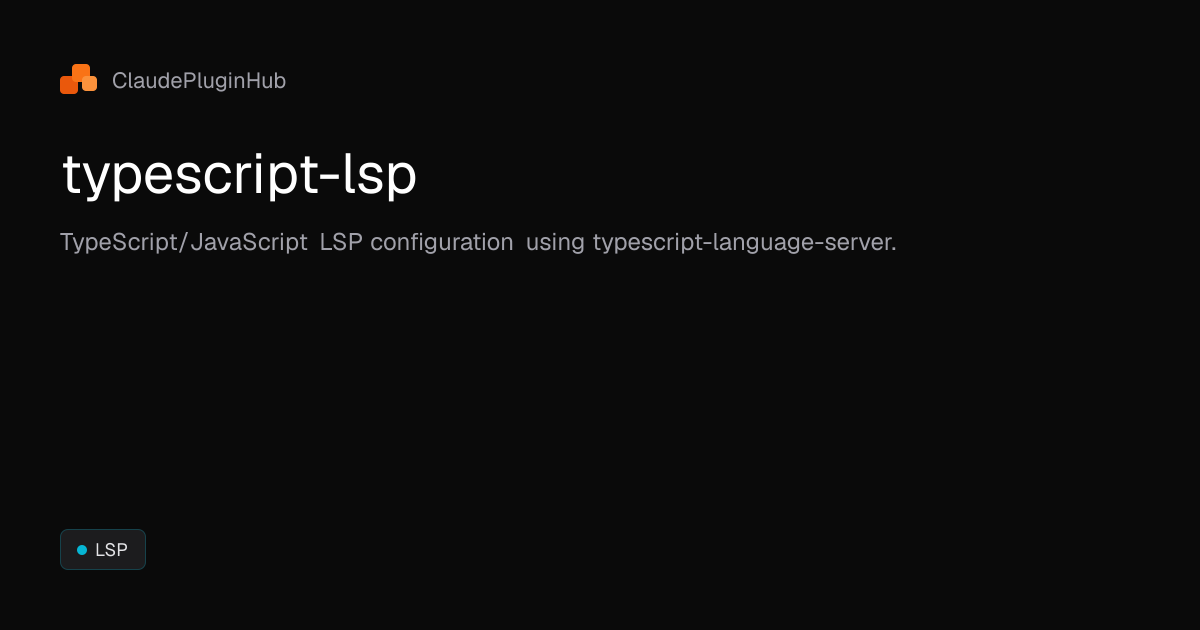 typescript-lsp - Claude Code Plugin | ClaudePluginHub