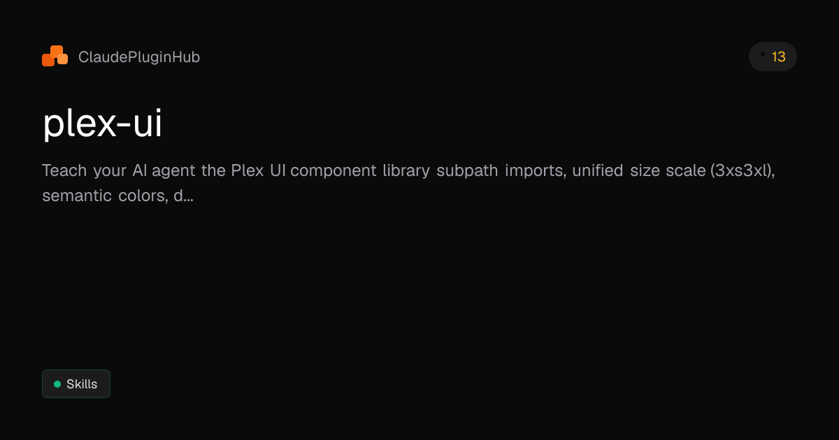 plex-ui - Claude Code Plugin | ClaudePluginHub