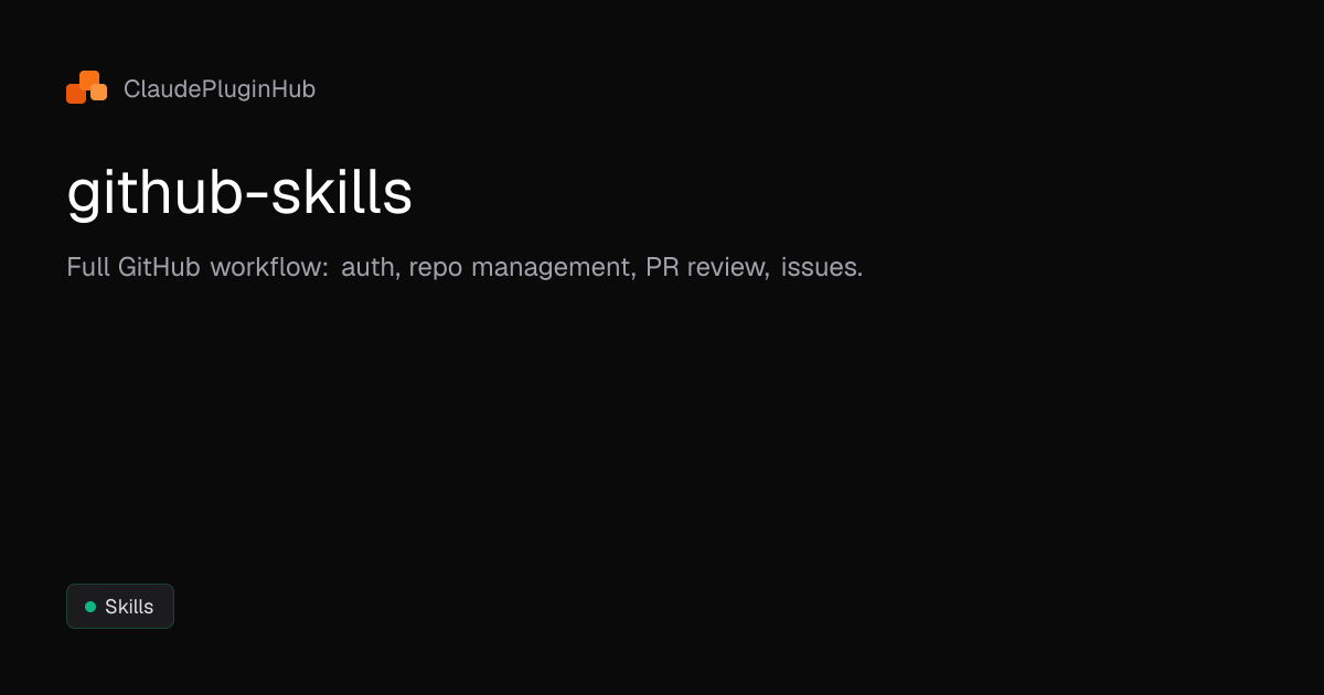 github-skills - Claude Code Plugin | ClaudePluginHub