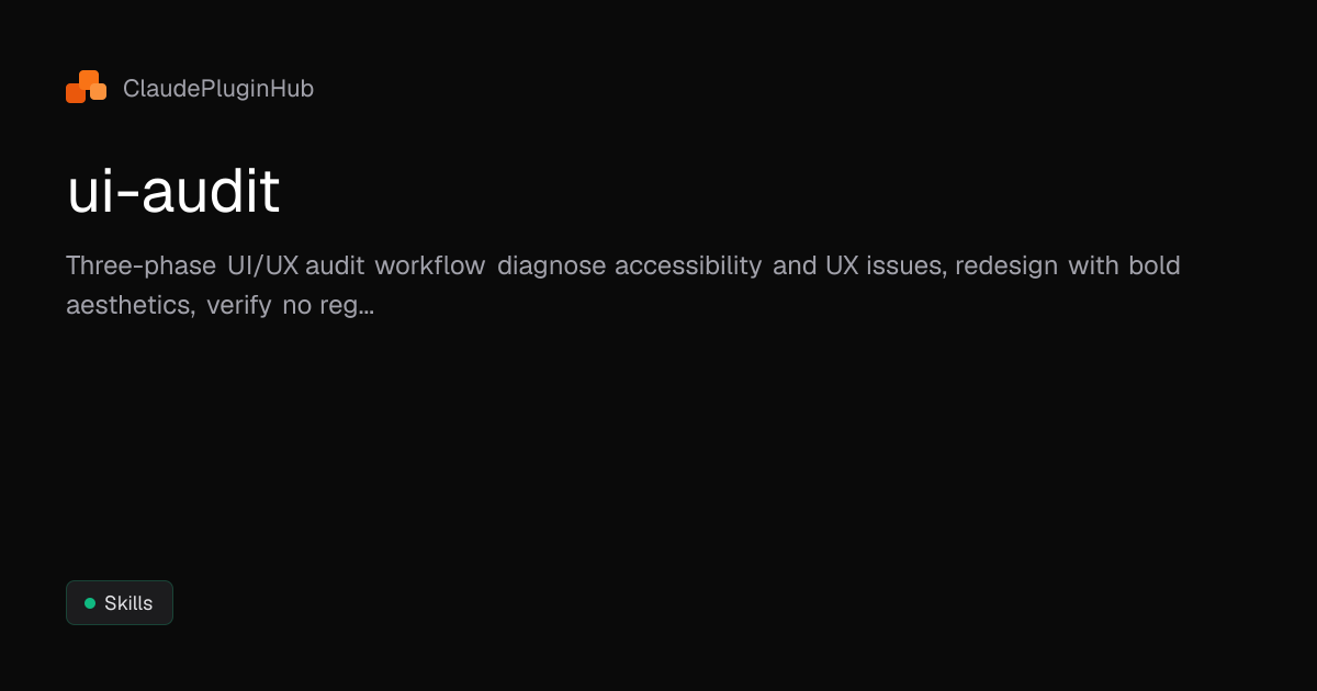 ui-audit - Claude Code Plugin | ClaudePluginHub