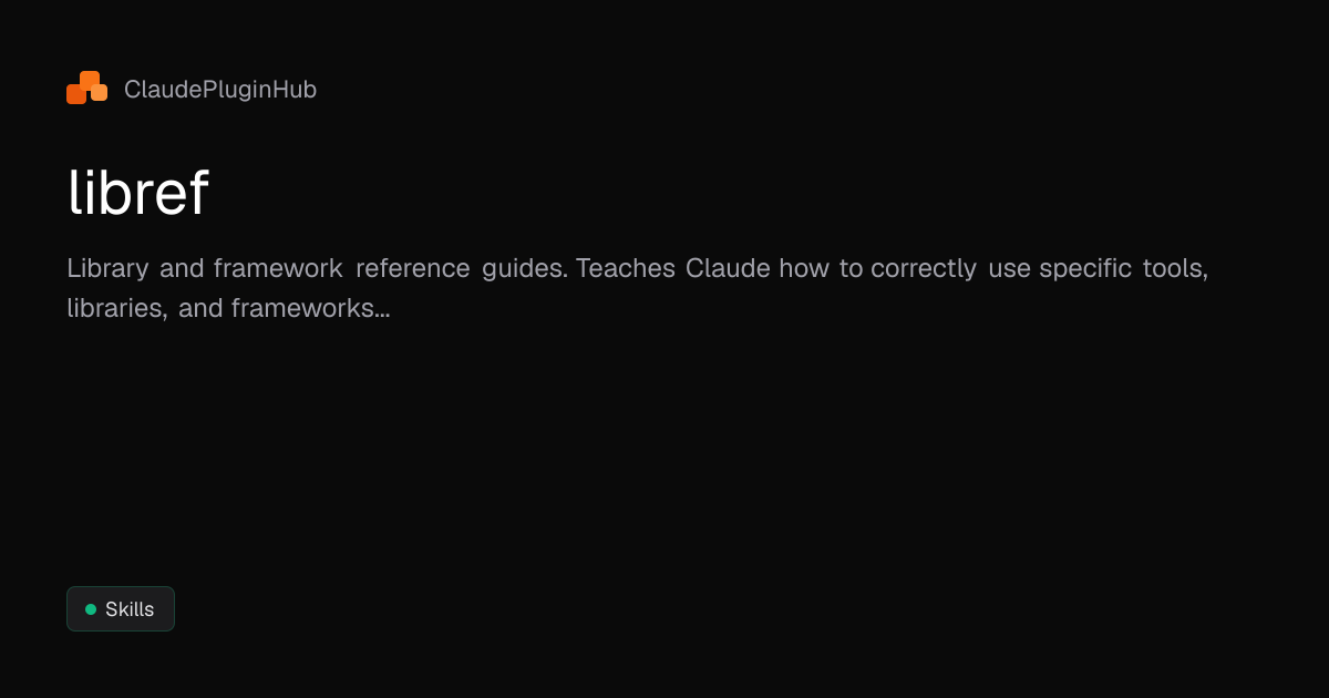 libref - Claude Code Plugin | ClaudePluginHub