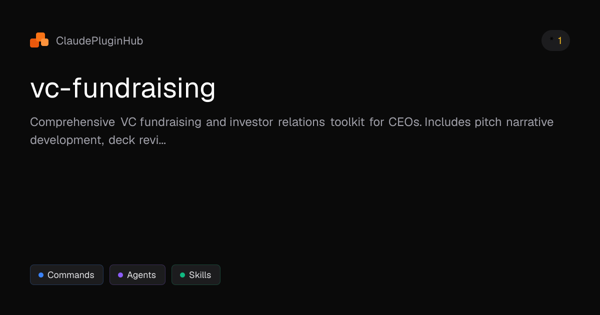 vc-fundraising - Claude Code Plugin | ClaudePluginHub