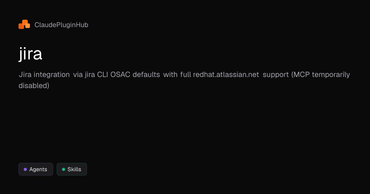 jira - Claude Code Plugin | ClaudePluginHub