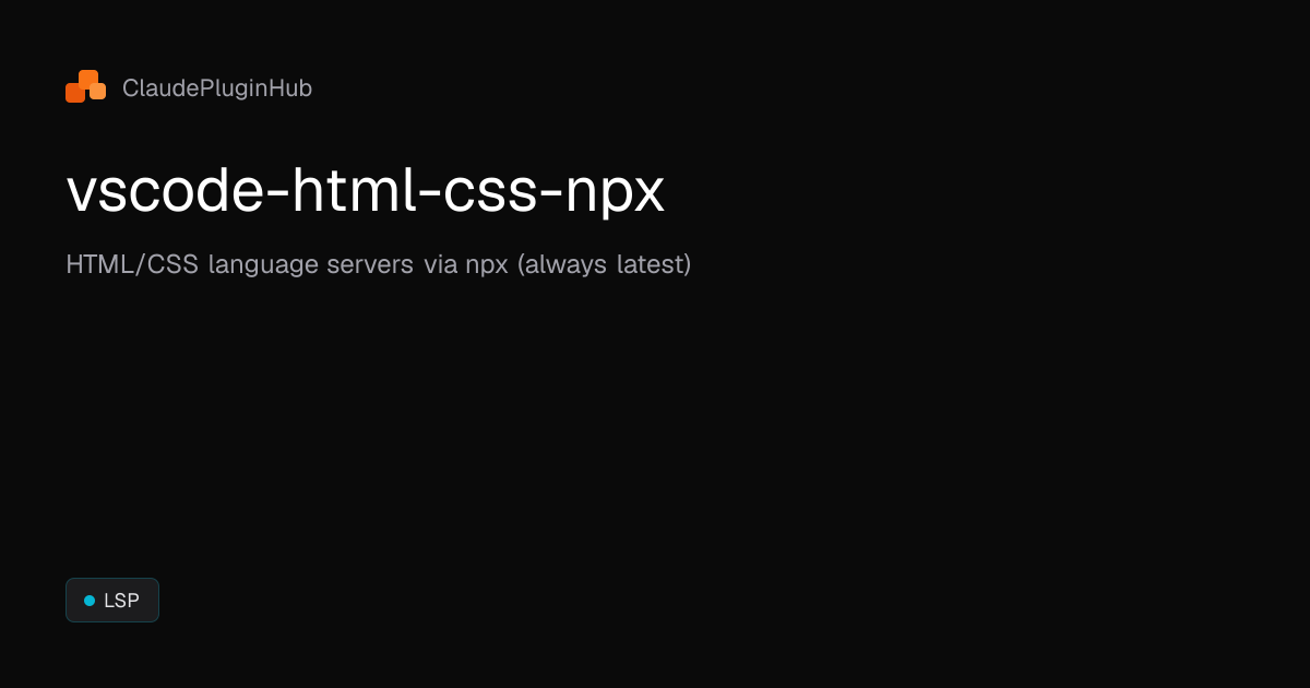 vscode-html-css-npx - Claude Code Plugin | ClaudePluginHub