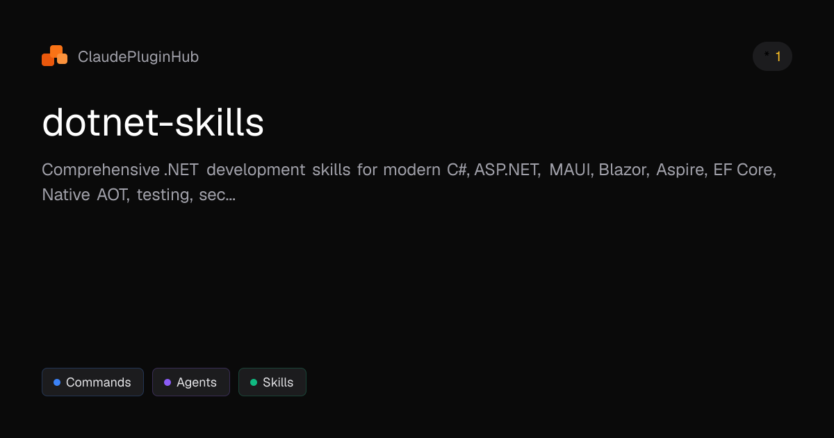 dotnet-skills - Claude Code Plugin | ClaudePluginHub
