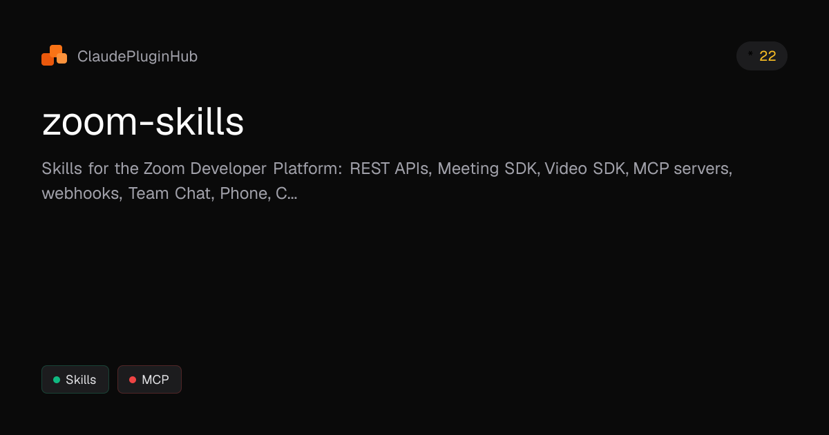 zoom-skills - Claude Code Plugin | ClaudePluginHub